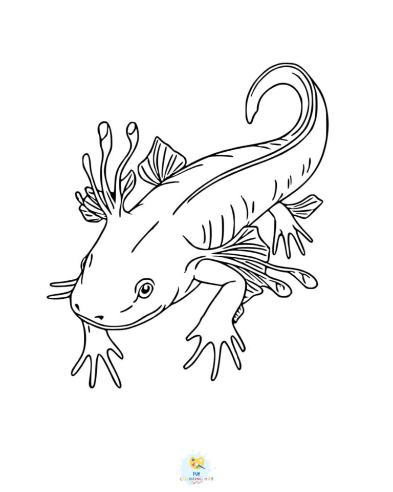 Axolotl Coloring Pages - Fun Coloring Hub