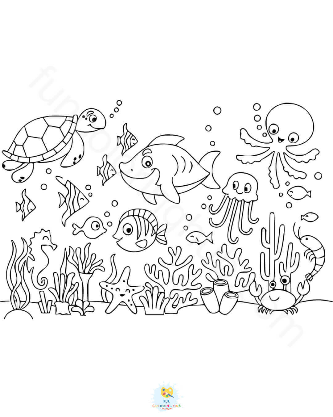 Under The Sea Coloring Pages - Fun Coloring Hub