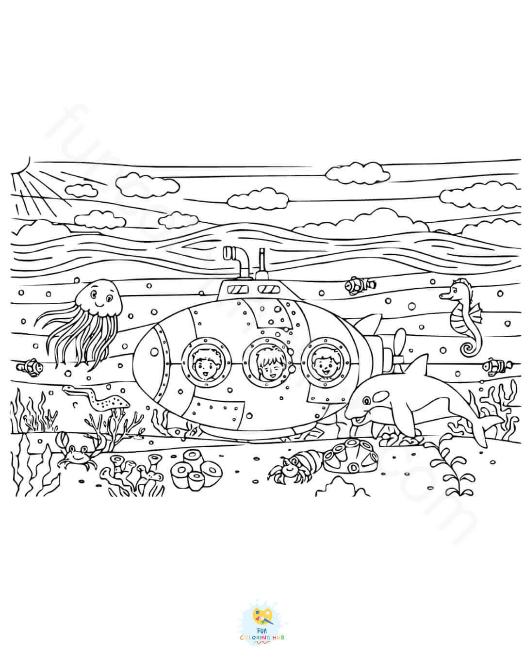 Under The Sea Coloring Pages - Fun Coloring Hub