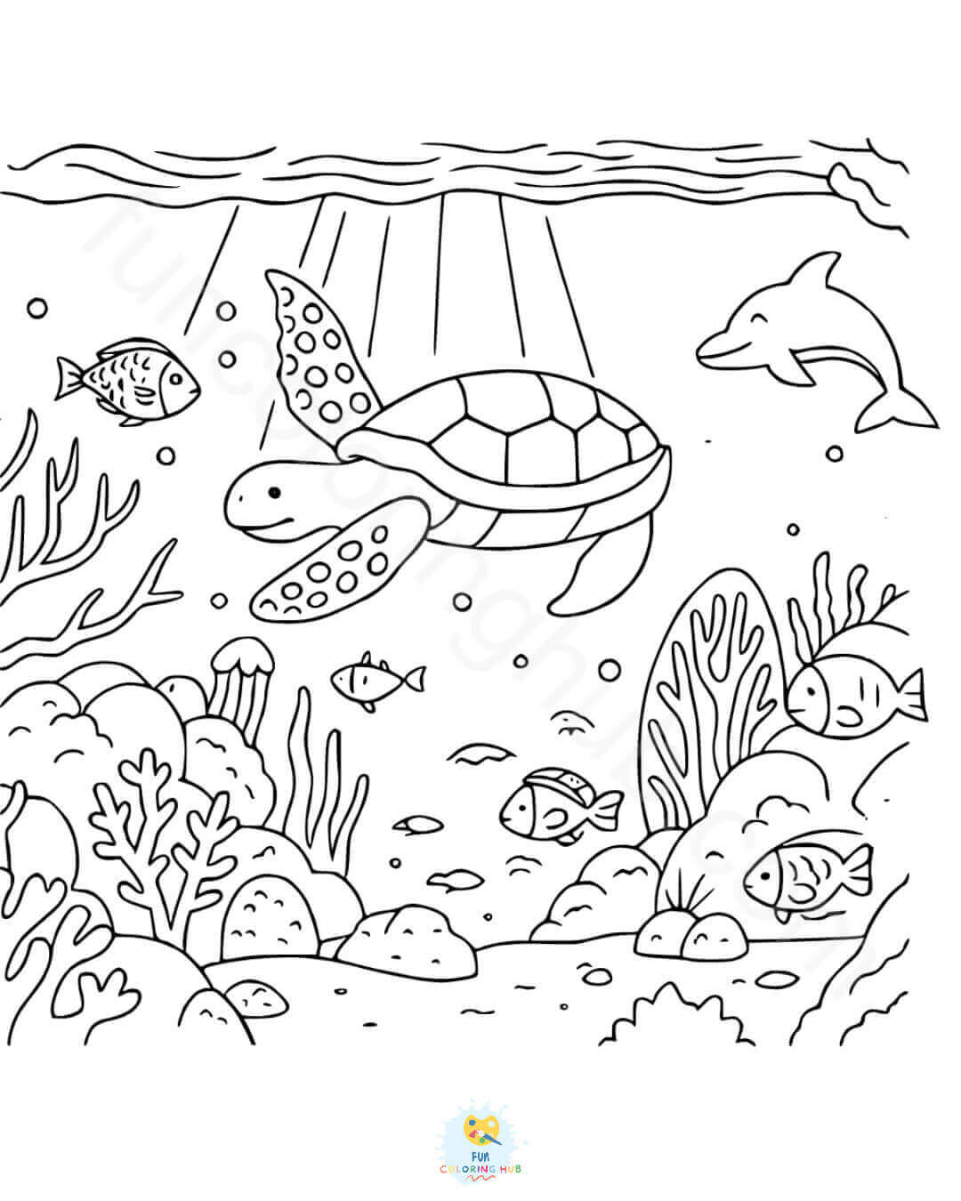 Under The Sea Coloring Pages - Fun Coloring Hub
