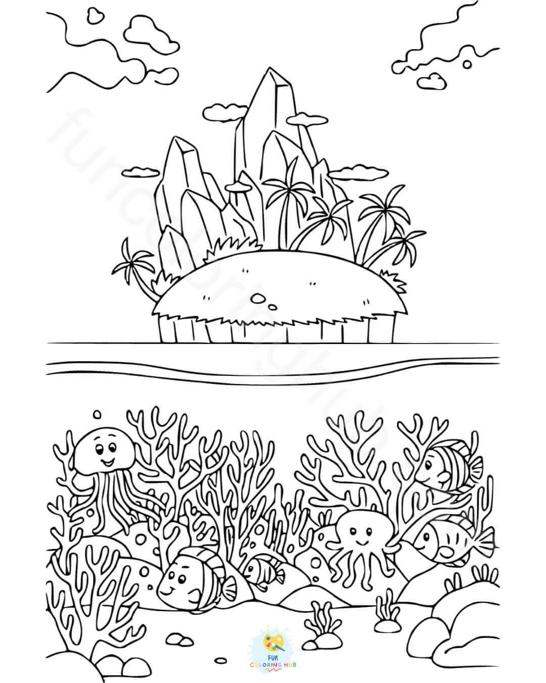 Under The Sea Coloring Pages - Fun Coloring Hub